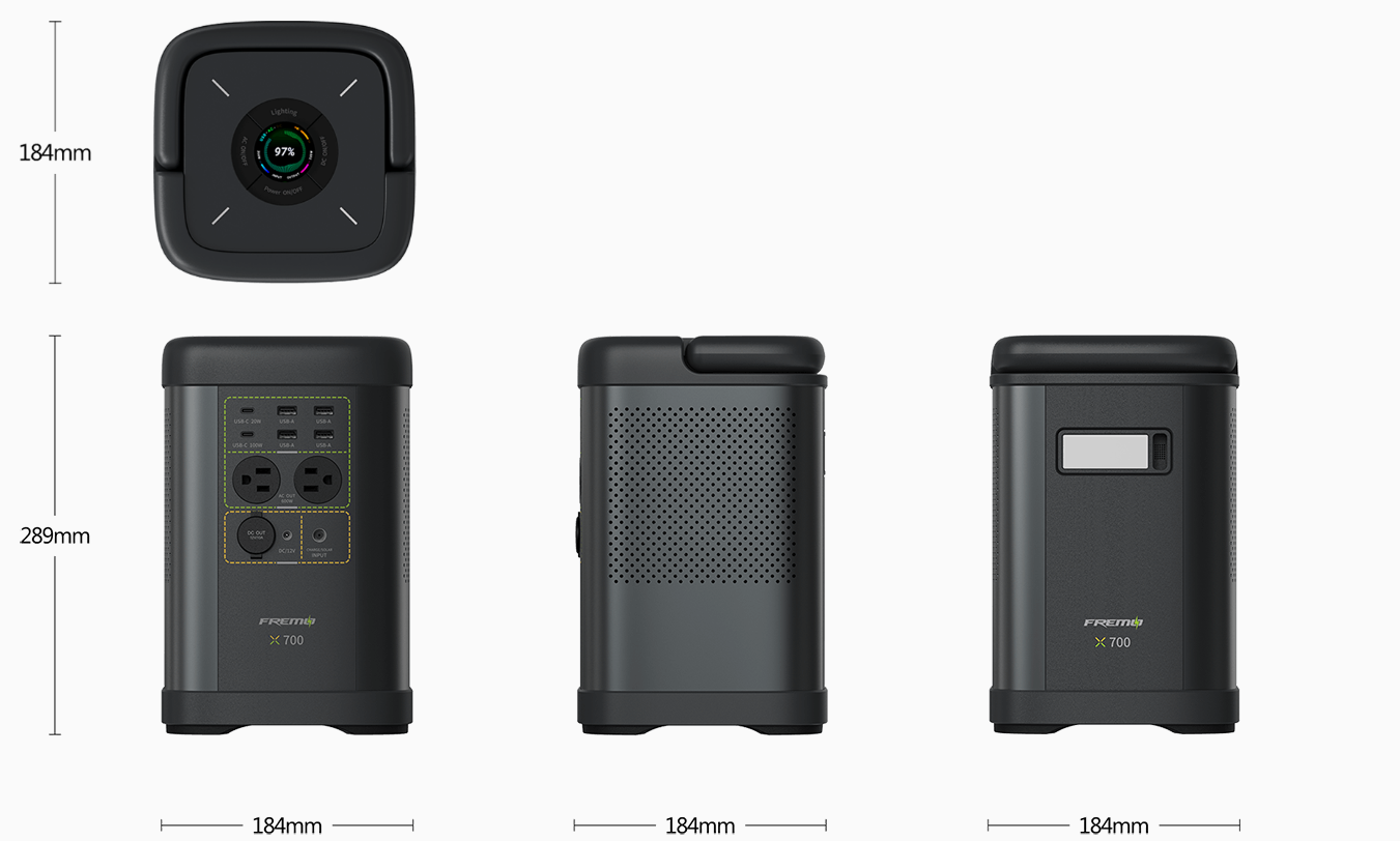Parameters of Fremo X700 - Portable Power Station, Safest Outdoor Solar ...
